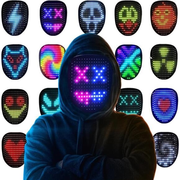 Other | Led Mask Halloween Costume For Kids Adults Face Transforming ...